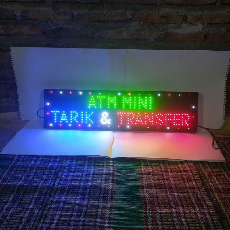 Jual lampu led sign tulisan ATM MINI TARIK& TRANSFER | Shopee Indonesia