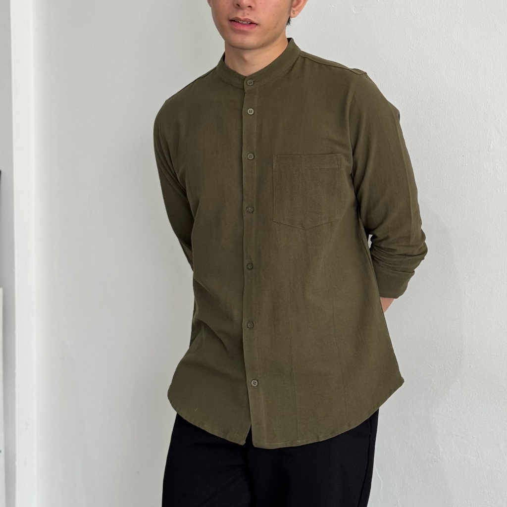 Jual COZYCLUB Nathan Koko Linen | Kemeja Koko Pria Lengan Panjang | 101 | Shopee Indonesia