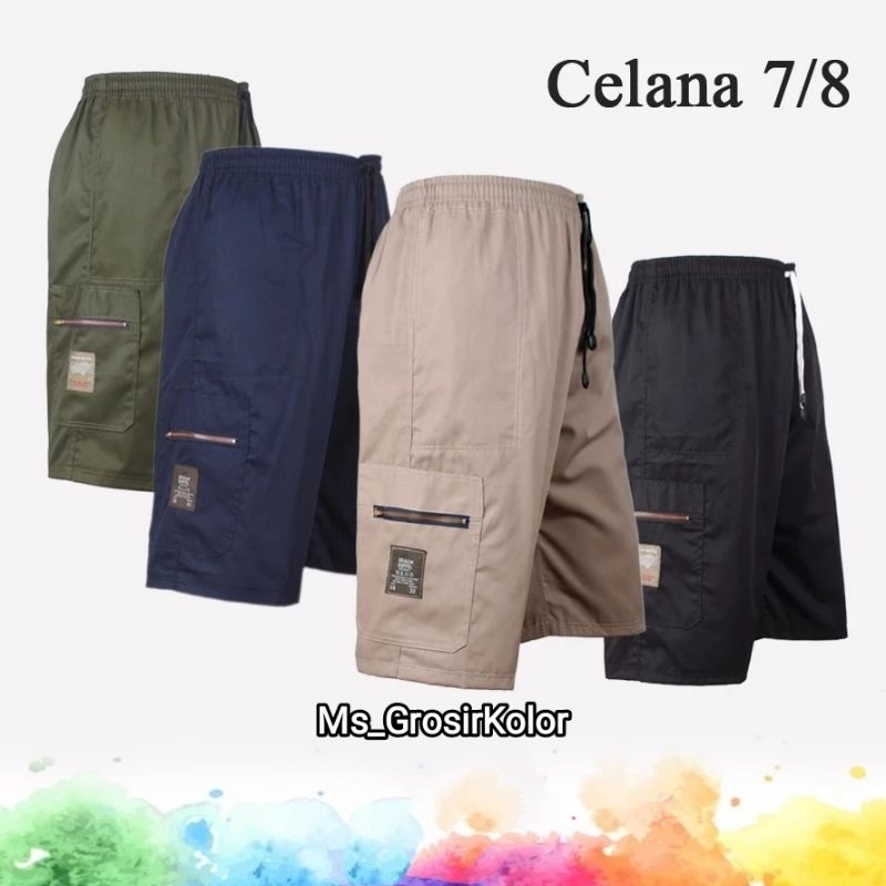 Jual ( PAKET 3Pcs ) Celana Big Size Pria 7/8 3/4 DiBawah Lutut Celana ...