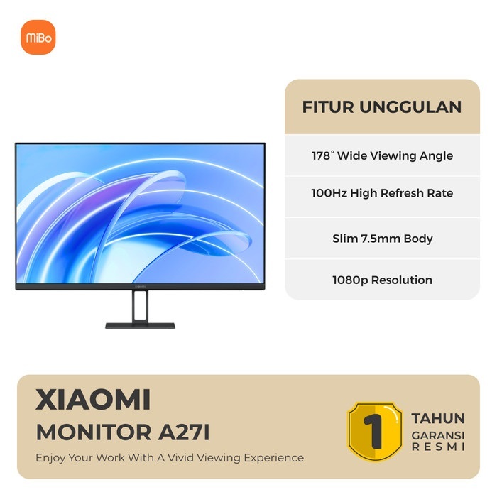 Jual LED Monitor Xiaomi Mi A27i 27 inch FHD IPS 100Hz | Shopee Indonesia