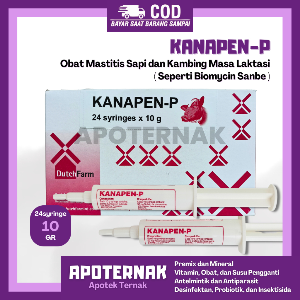 Jual KANAPEN P 1 Box 24 Syringe - Obat Mastitis Sapi Kambing Masa ...