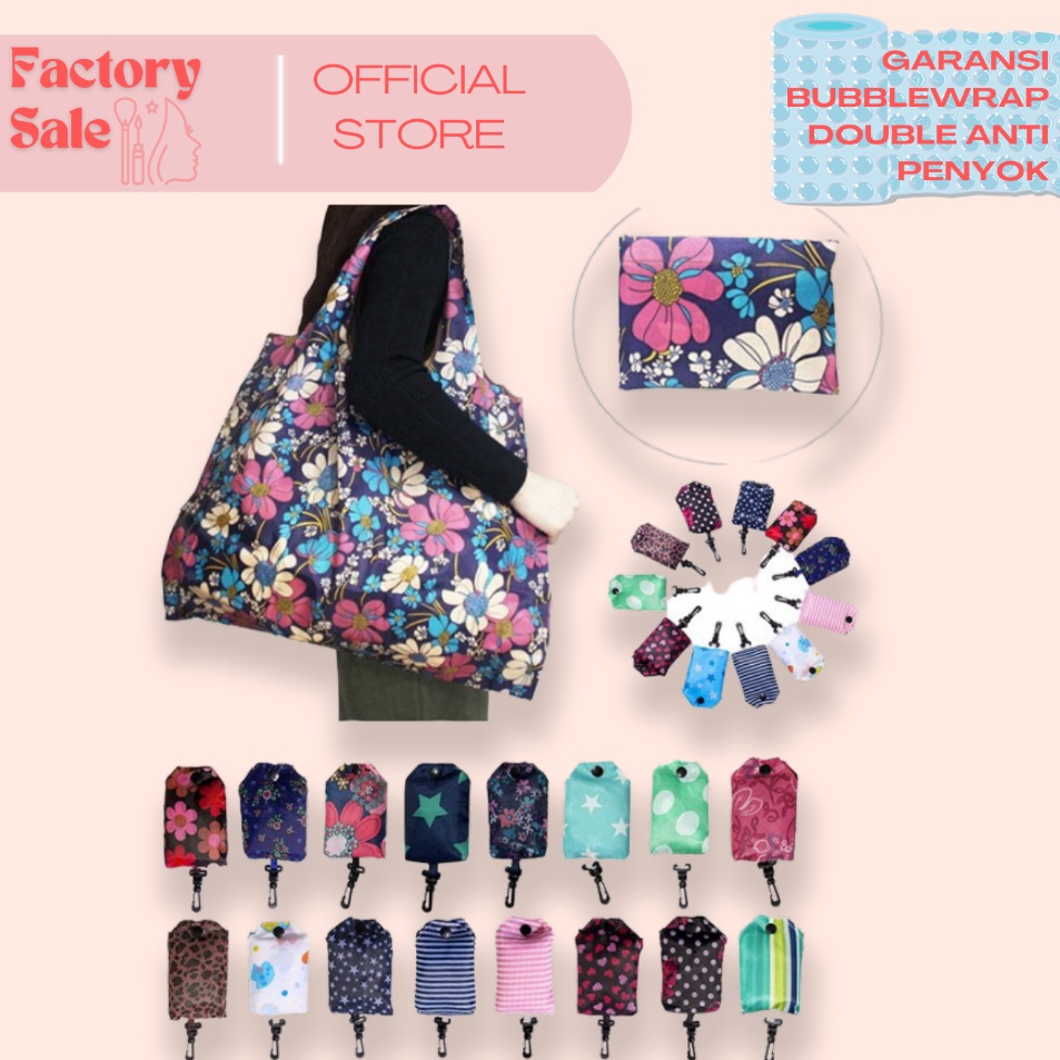 Jual (UKURAN 40x40x20 CM) Tas Travel Bag Belanja Tote Lipat Shoping Bag ...