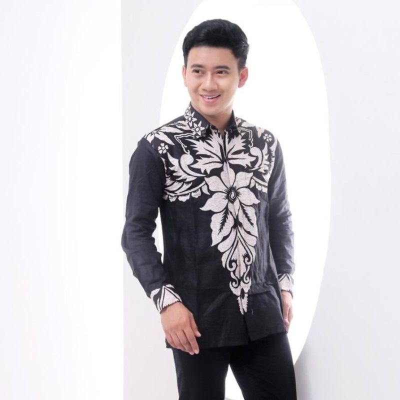 Jual Batik Hitam Manis Kemeja Batik Hitam Pria Lengan Panjang Kemeja ...