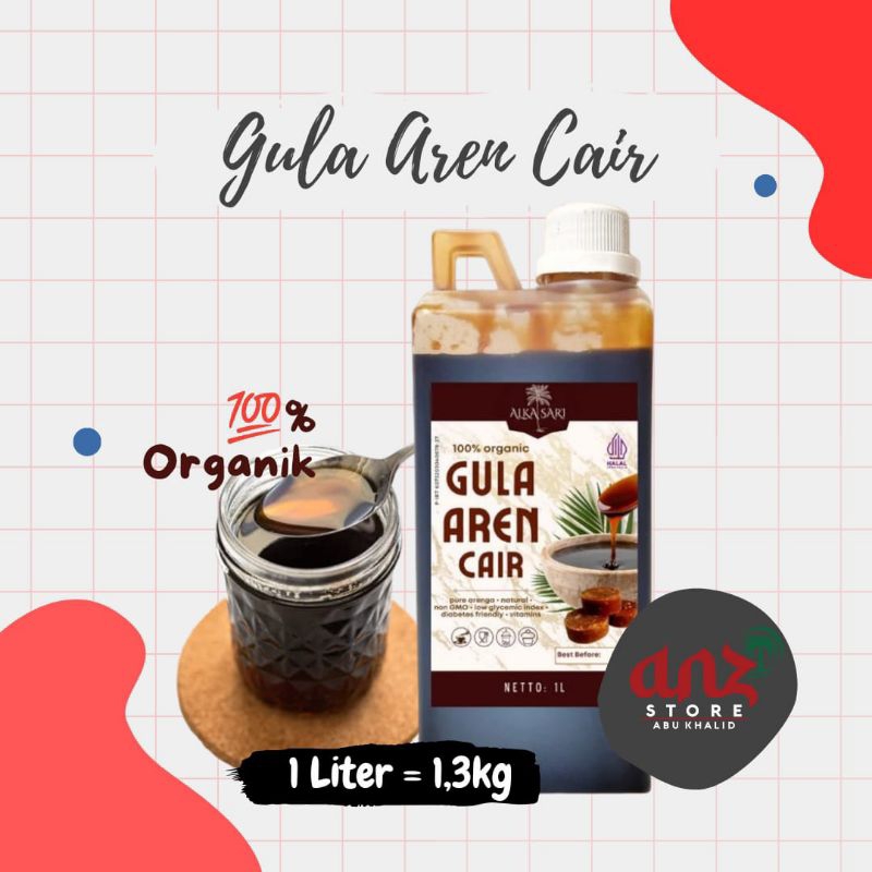 Jual Gula Aren Cair Organik Palm Sugar Syrup 1 Liter 1,3kg Jerigen ...