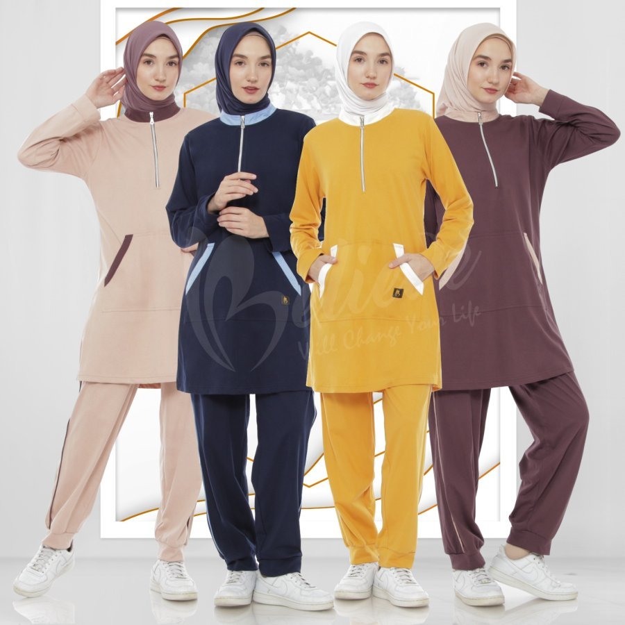 Jual Baju Seragam Olahraga Wanita Muslim Muslimah Set Hijab Syari ...