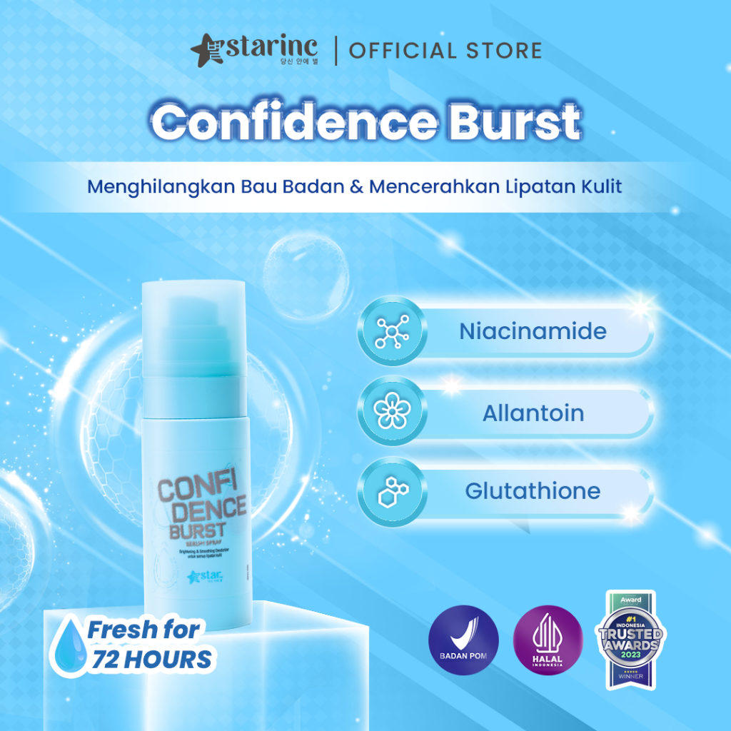 Jual Deodorant Serum Spray Confidence Burst STARINC 60 ml | Shopee ...