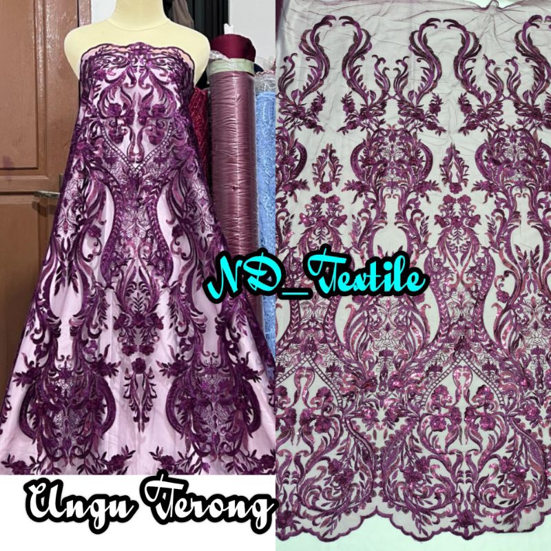 Jual Kain Tile Payet Elisab/Tile Payet spangkle/Sequin Payet/Bahan ...