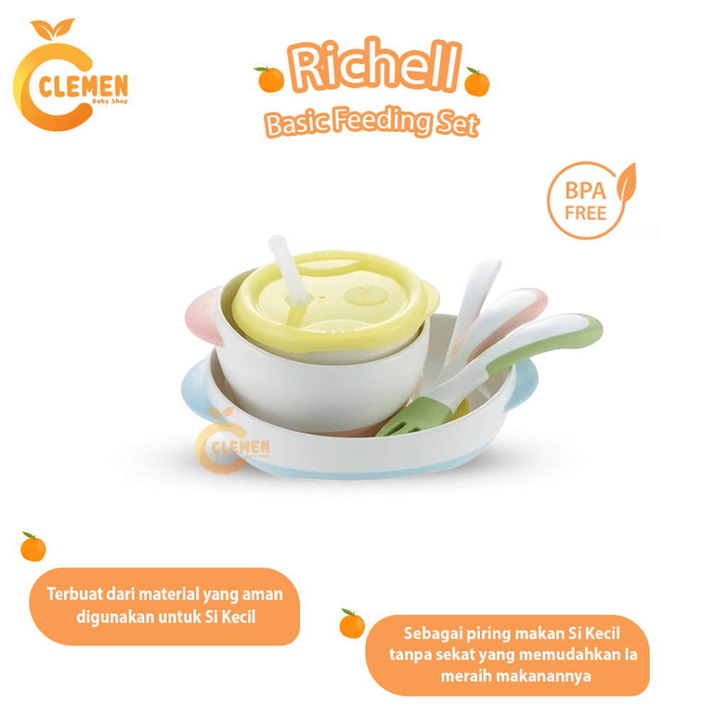 Jual Richell Basic Feeding Set (Set Alat Makan Bayi) | Shopee Indonesia