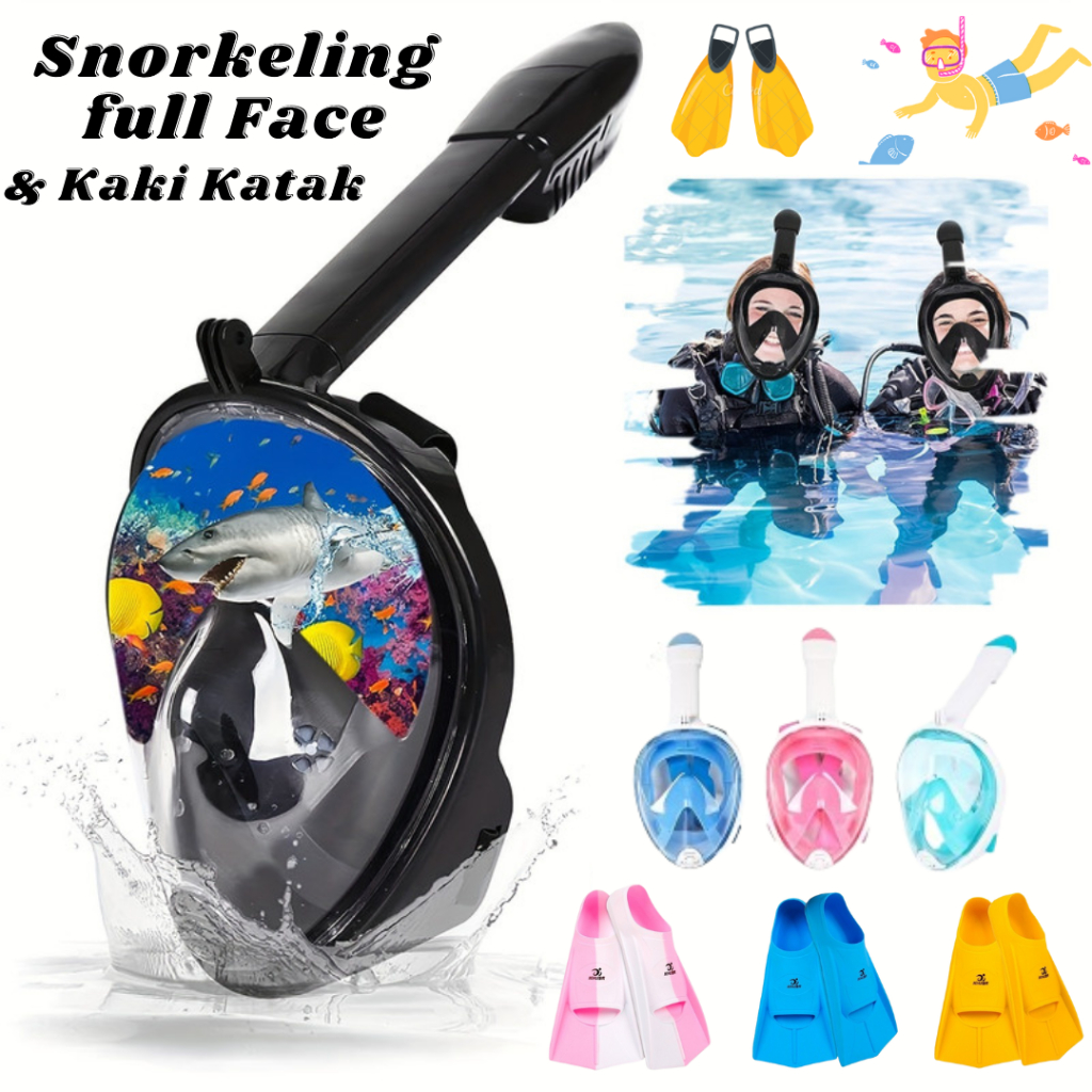 Jual Snorkel Snorkling Full Face Snorkeling Diving Mask Easy Breath ...