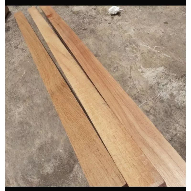 Jual list kayu jati asli perhutani 1x3x100-110 cm sudah halus | Shopee ...