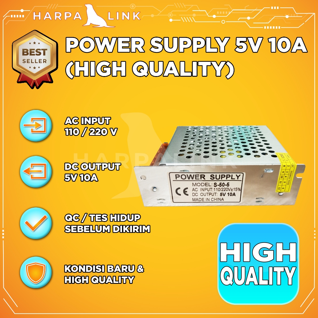 Jual Switching Power Supply PSU 5V 10A High Quality / Power Supply 5V ...