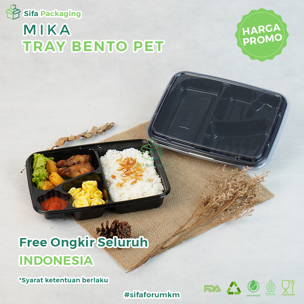 Jual Mika Bento Sekat 4 + Tutup Lunch Box Wadah Makanan Tempat Makanan ...