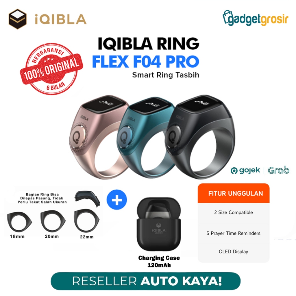 Jual iQibla Smart Zikr Ring Flex F04 Pro Cincin Tasbih Digital With ...