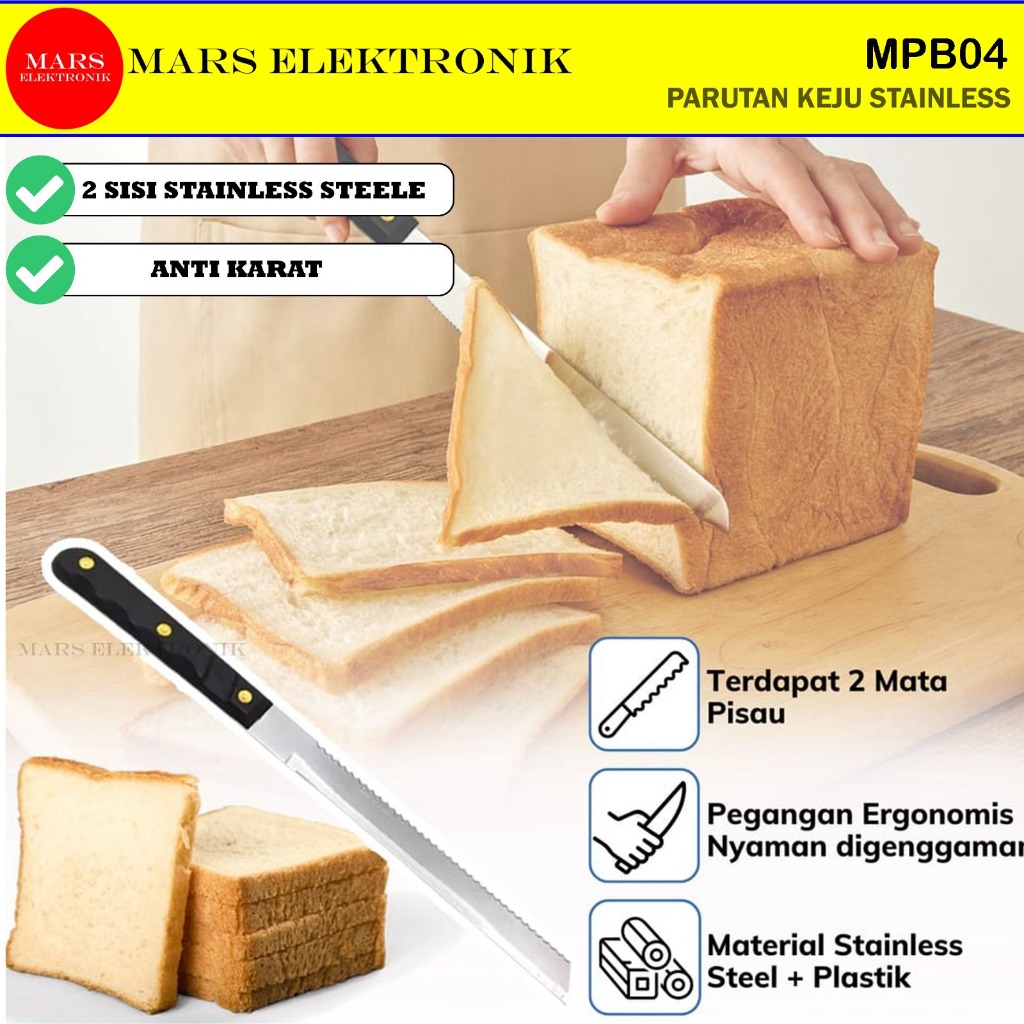 Jual | MARS | BREAD KNIFE PISAU ROTI 2 SISI STAINLESS STEELE - MPD05 ...