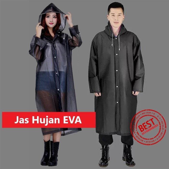 Jual Jas Hujan Dewasa Eva Fashion Korea Trendy Model Mantel Terusan ...
