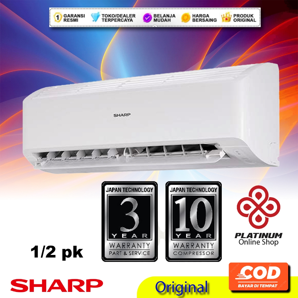 Jual SHARP AC AH A5BEY 1/2 PK GARANSI 10 TAHUN KOMPRESOR | Shopee Indonesia