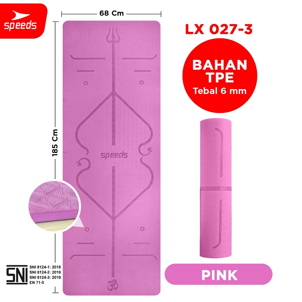 Jual SPEEDS Matras Yoga Mat NBR 10mm gym Karpet Spons Alas Olahraga Yoga Fitness Anti Slip ...