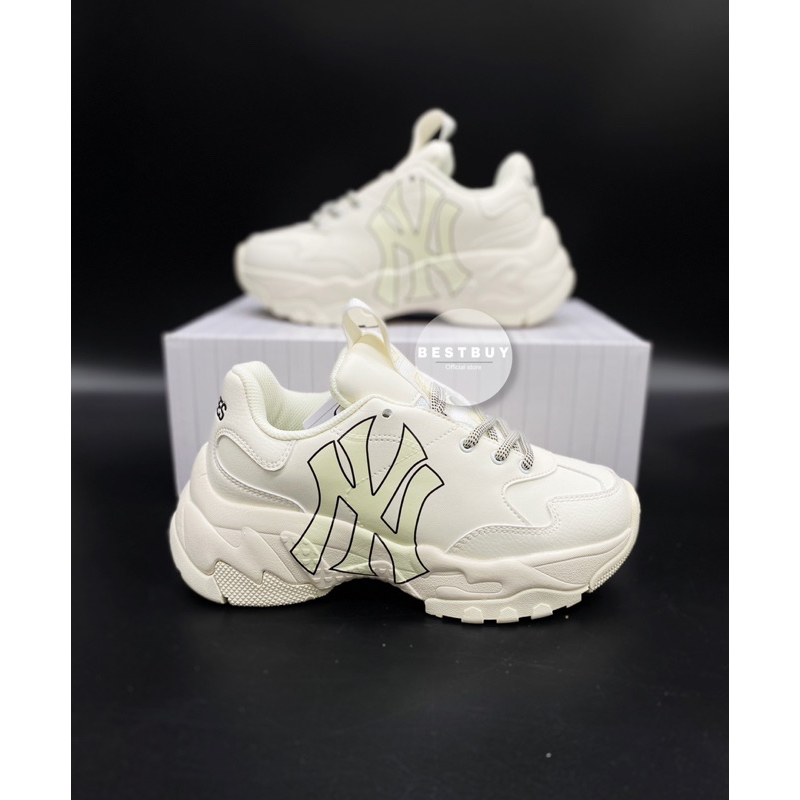 Jual Sepatu MLB BigBall Chunky NY Yankess White Free Kaos kaki dan ...