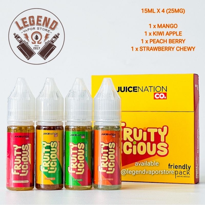 Jual SALT NIC - LIQUID FRUITYLICIOUS FRIENDLY PACK 15ML X 4 AUTHENTIC ...