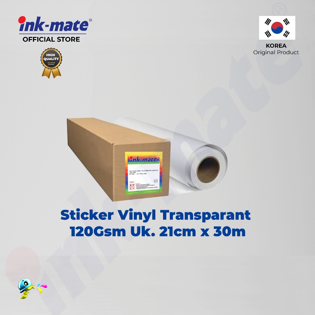 Jual Sticker Vinyl Transparant Inkmate 120Gr Uk. 21cm X 30m, 30cm X 30m ...