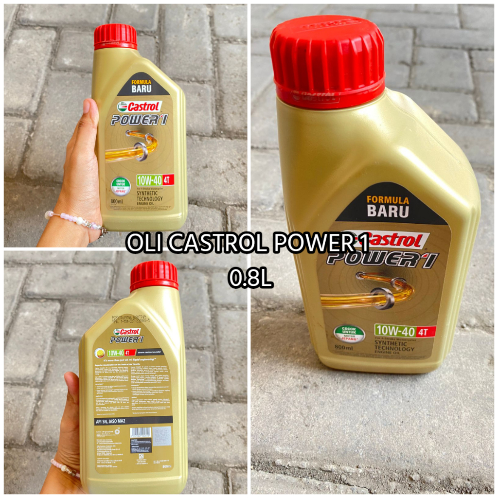 Jual OLI MESIN MOTOR CASTROL POWER 1 0.8ML 1L || OLI CASTROL POWER 1 ...