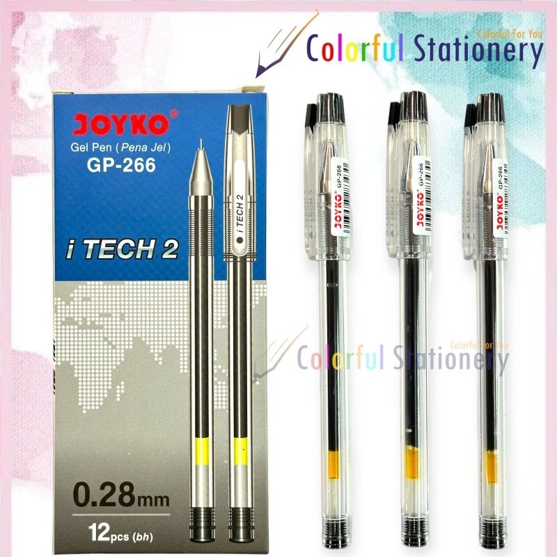 Jual Pulpen / Ballpoint / Pen Gell Hi Tech H 0.28 Joyko GP-266 (12 Pcs ...