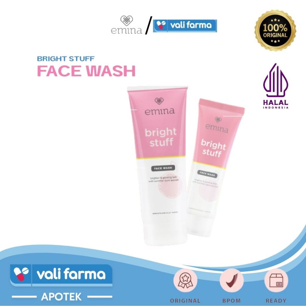 Jual EMINA - Bright Stuff Face wash | Sabun pembersih muka Cleansing foam | Shopee Indonesia