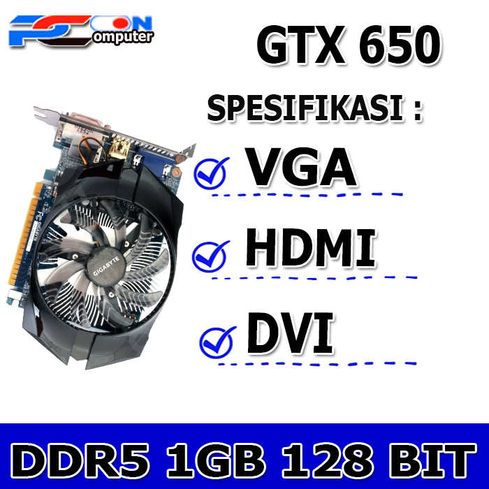 Jual VGA Nvidia Geforce GTX 650 1GB 128BIT DDR5 MERK CAMPUR | Shopee ...