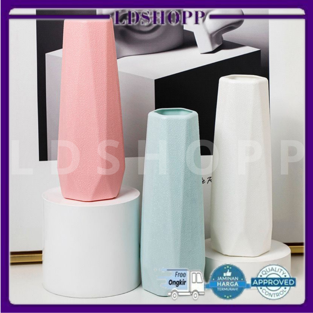 Jual LDS Vas Bunga 9909 Pot Bunga Plastik Minimalis Vas Bunga Elegant ...