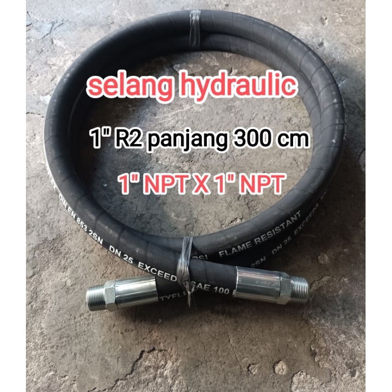 Jual selang 1 inch R2 panjang 300 cm 1" NPT X 1" NPT | Shopee Indonesia