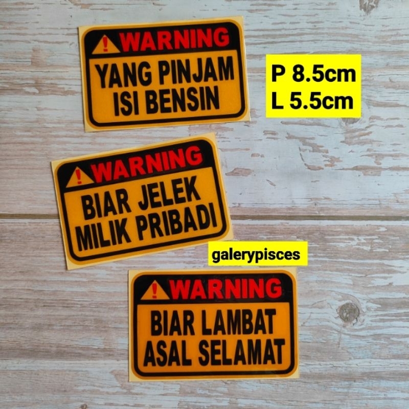 Jual stiker cutting kata kata warning biar jelek sticker motor | Shopee Indonesia
