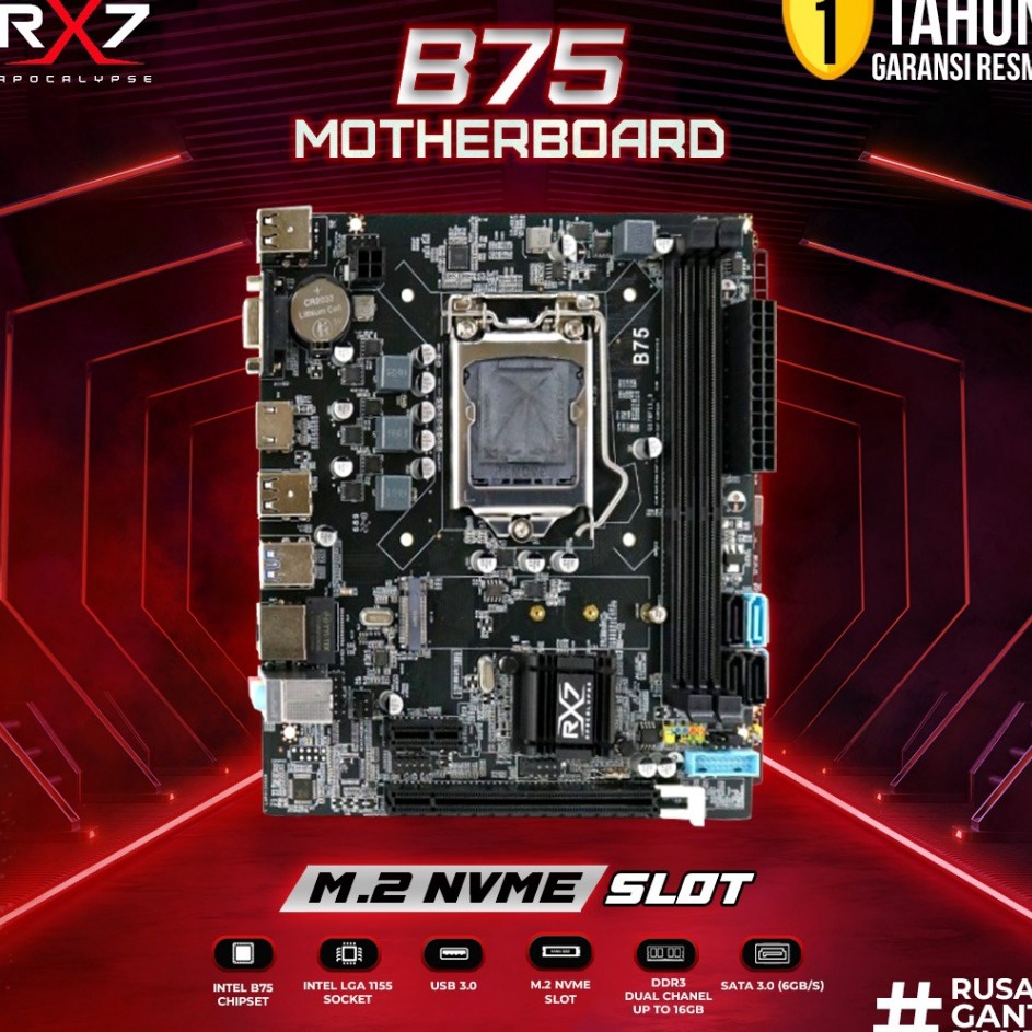 Jual Bayar Di Tempat Motherboard RX7 B75 / H61 PLUS LGA 1155 DDR3 B75 ...