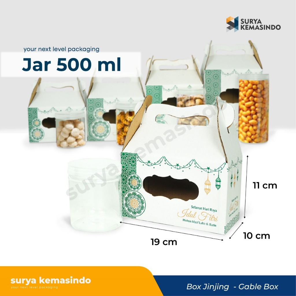 Jual Box 19x10x11 JAR 500 ml Isi 2 Toples Bulat Box/Kardus/packing/kemasan/Kue Kering/kuker ...
