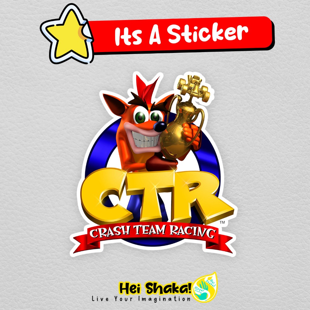 Jual Stiker CTR Crash Team Racing Sticker Gaming Gamer Nostalgia Bahan ...