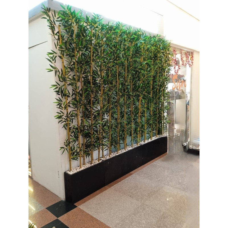 Jual Partisi Bambu Tinggi 2m lengkap dengan Pot/Tanaman Artifisial ...