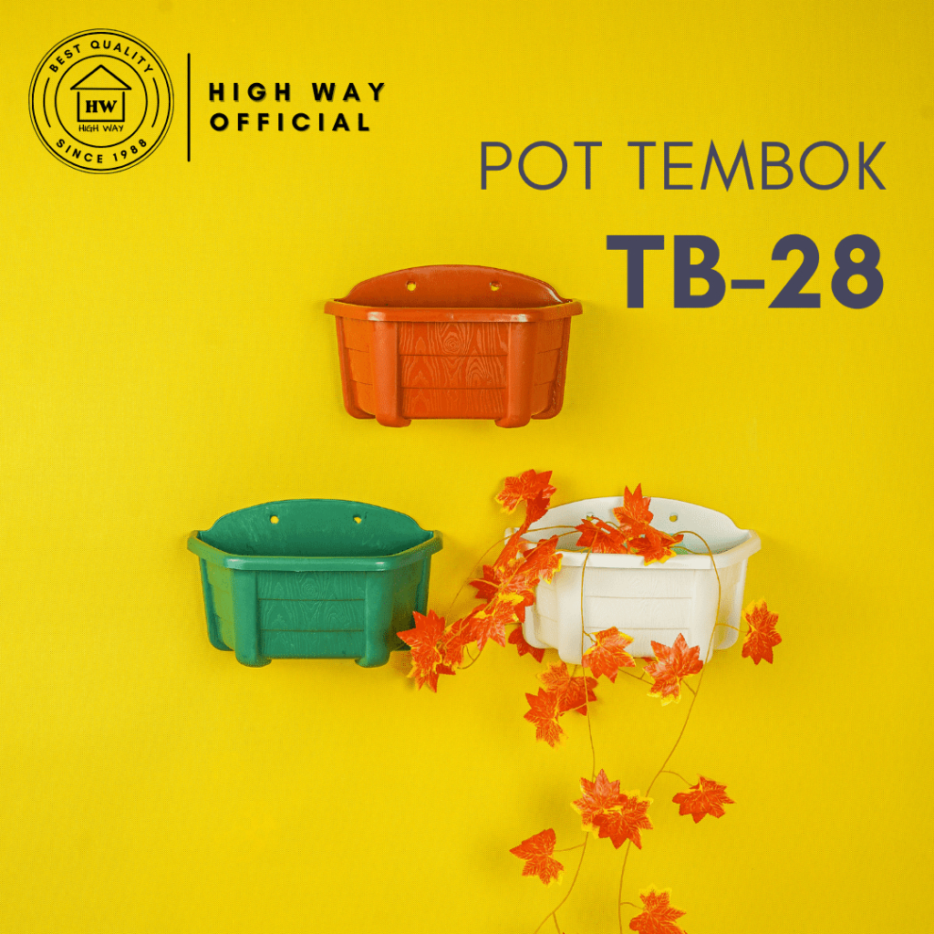 Jual HIGH WAY - Pot Tembok Plastik 28 Bunga Premium Motif Kayu Unik ...