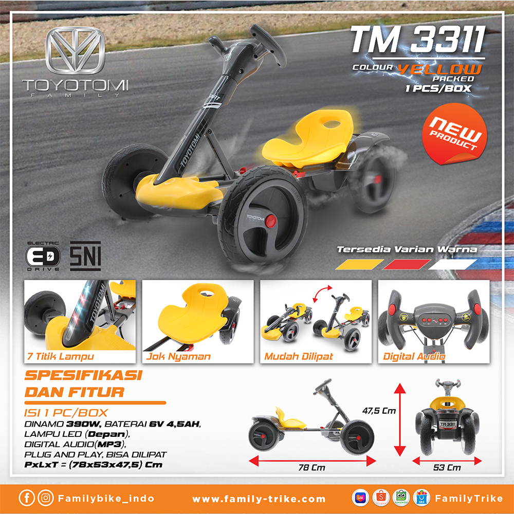 Jual Mobil Accu Anak Family Toyotomi Tm-3311 | Shopee Indonesia