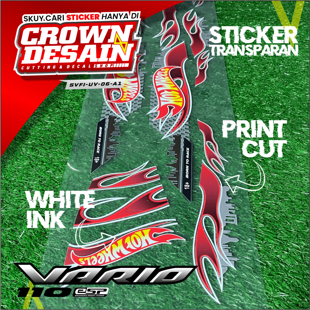 Jual Striping Transparan Vario 110 FI Hotwheels Api - Stiker Striping UV Vario 110 eSP Motif ...