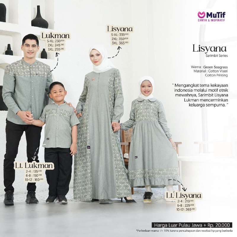 Jual SARIMBIT MUTIF LISYANA GREEN SEAGRASS ORIGINAL / GAMIS MUTIF ...