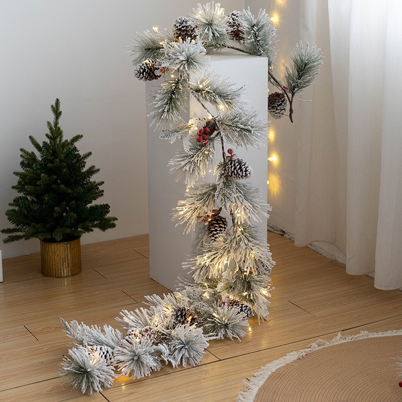 Jual Long Vine Hiasan Natal Dekorasi Christmas 2 Meter Hijau Daun Bunga ...