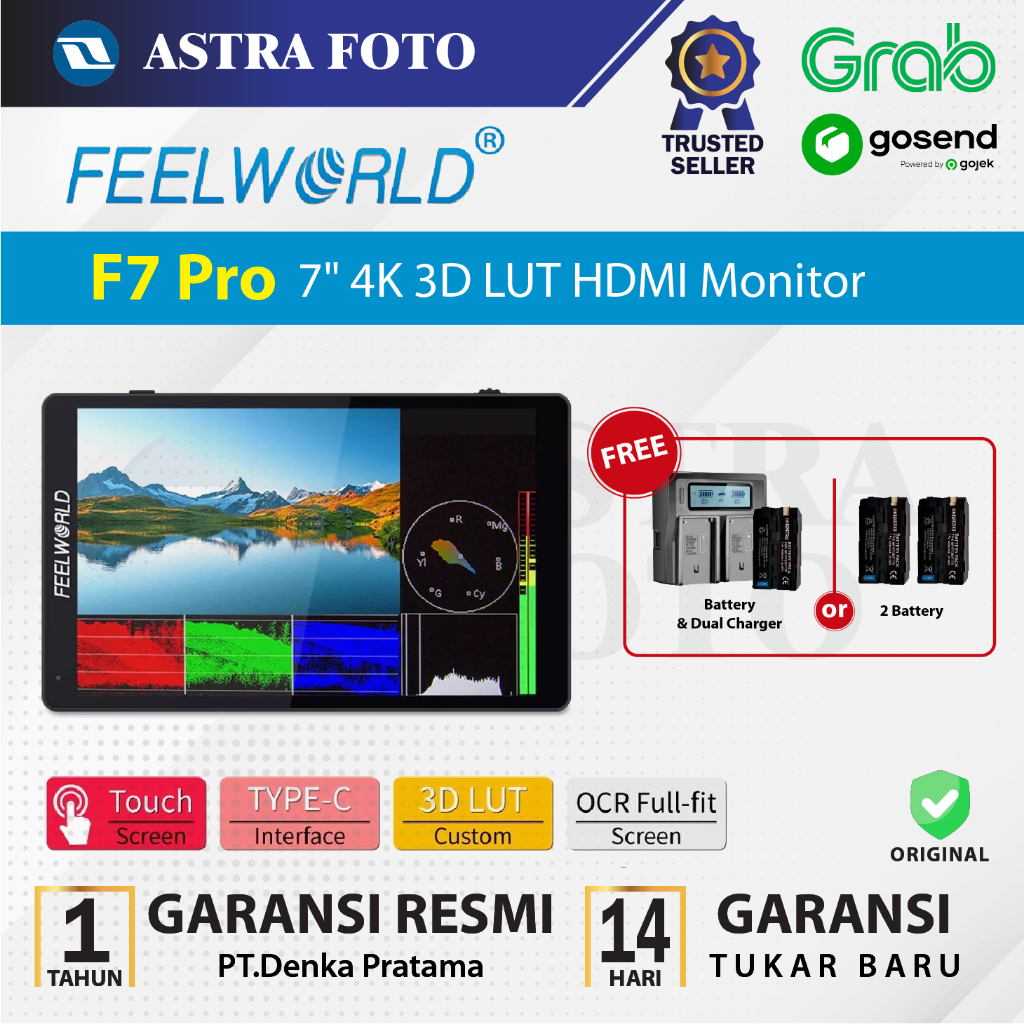 Jual Feelworld F7 Pro 7" 4K 3D LUT Monitor TouchScreen Garansi Resmi ...