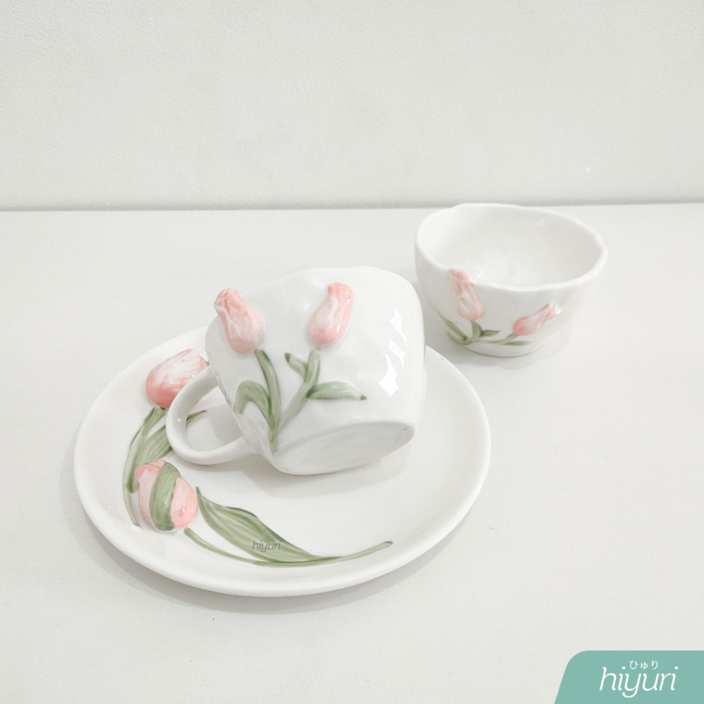 Jual HIYURI Mangkok Makan Bunga 3D Tulip/mangkok makan keramik/mangkok ...