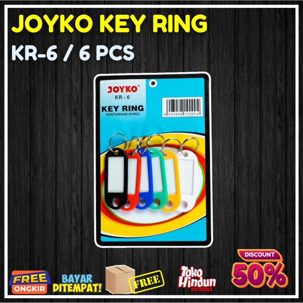 Jual GANTUNGAN KUNCI PENANDA NAMA KEY RING KEYRING NAME TAG ISI 6 PCS ...