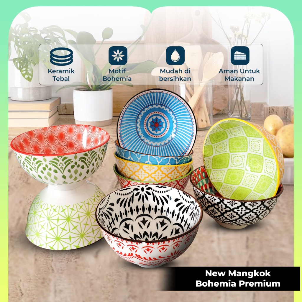 Jual HIOME Mangkok Saji Motif New Bohemia Porcelain /Mangkok Japanese ...