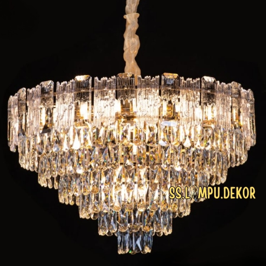 Jual Lampu Gantung Kristal Minimalis Mewah Modern Hias Ruang Tamu 60 cm | Shopee Indonesia
