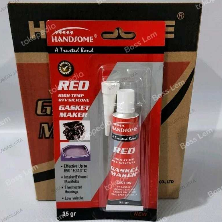Jual HANDSOME SUPER SEALER RED 35GR - LEM GASKET / PACKING / PAKING ...
