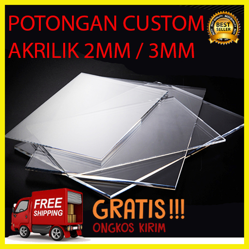 Jual Custom Lembaran Akrilik ukuran 2MM / 3MM, Akrilik custom Sheet/Akrilik Bening/Mika/Kaca ...