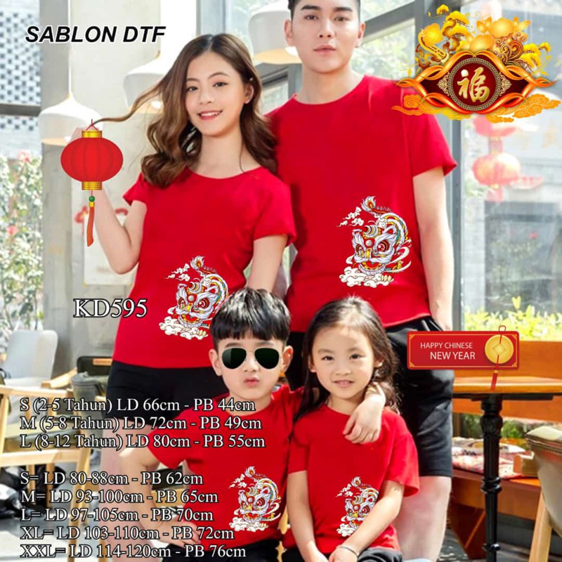 Jual KD 595 dan XFAI20 baju kaos Family CNY imlek Gong Xi Fa Cai ...