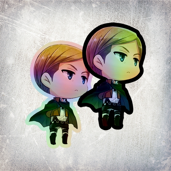 Jual STICKER HOLOGRAM ANIME CHIBI ERWIN SMITH ATTACK ON TITAN (SHINGEKI ...