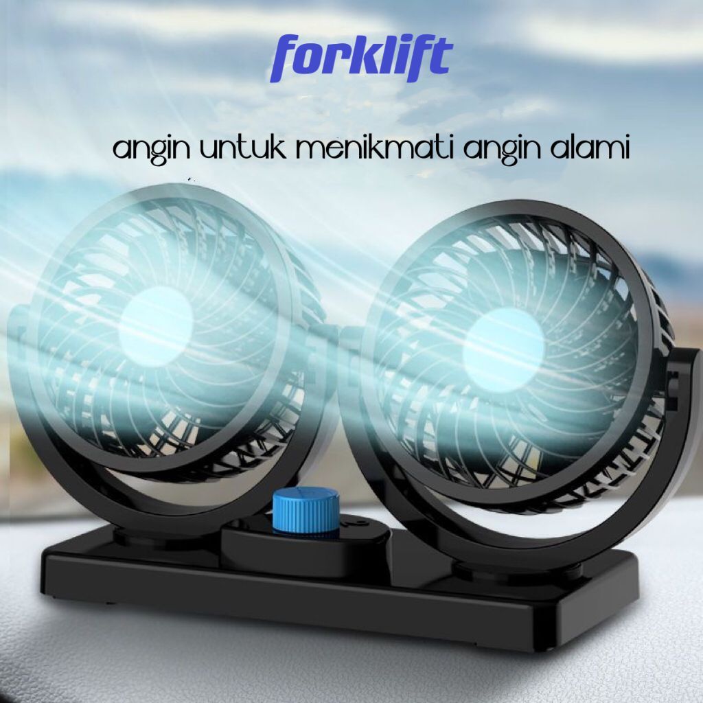 Jual (BAGUS) Kipas Angin Mobil Double Headed Fan / Kipas Angin Mobil 12Volt / Kipas Mobil ...